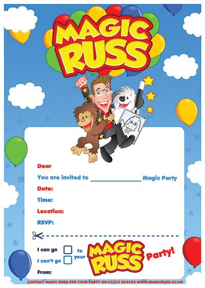 Party Invitations | Magic Russ - Children's Entertainer & Magician